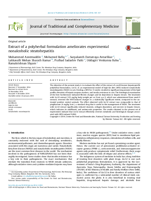 (PDF) Extract of a polyherbal formulation ameliorates experimental ...