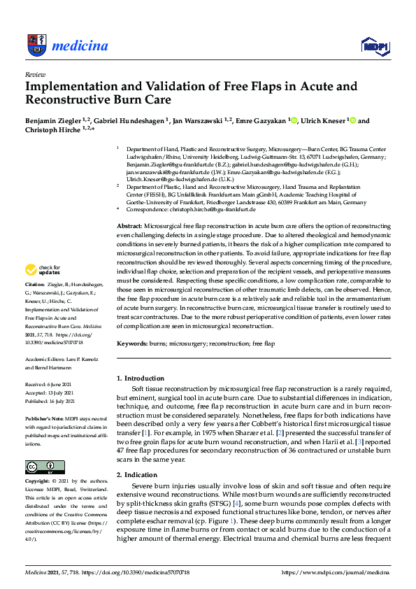 (PDF) Implementation and Validation of Free Flaps in Acute and ...
