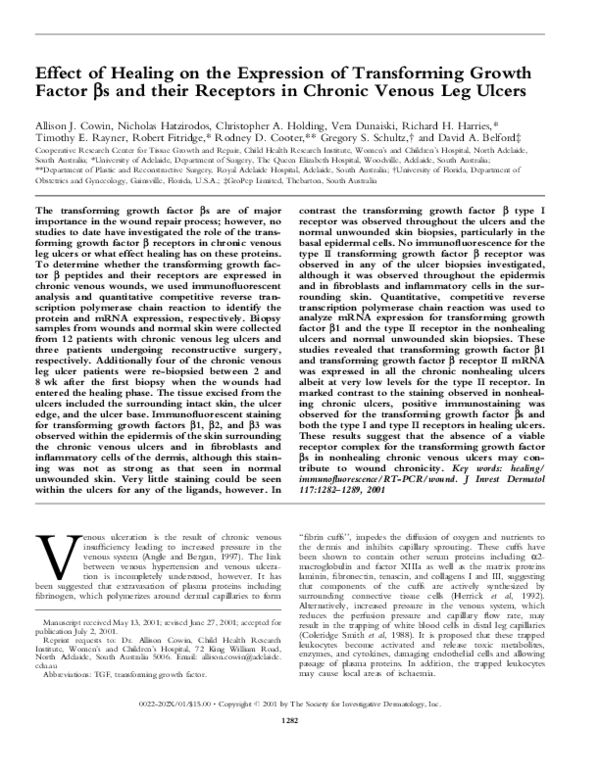(PDF) Effect of Healing on the Expression of Transforming Growth Factor βs and their Receptors ...