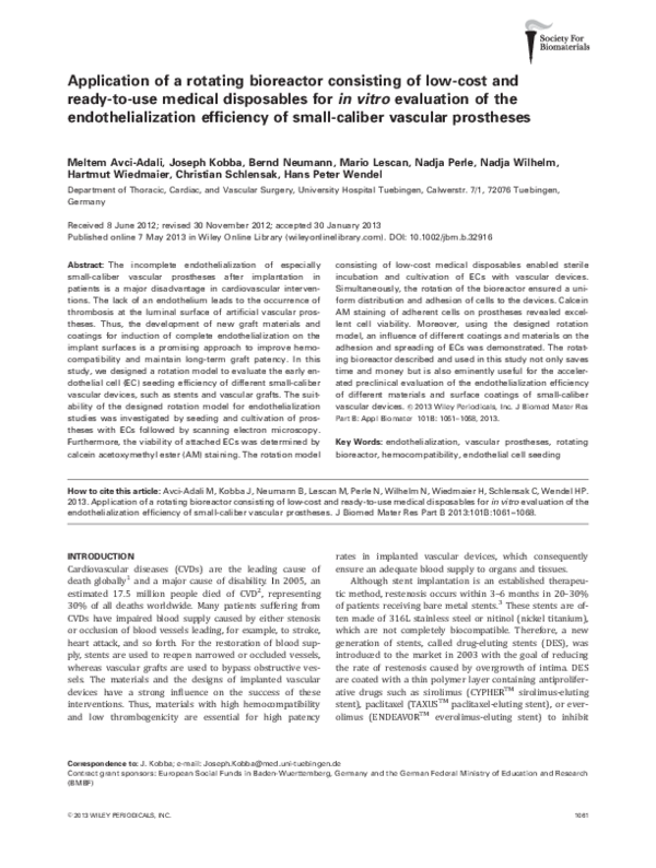 (PDF) Application of a rotating bioreactor consisting of low-cost and ...