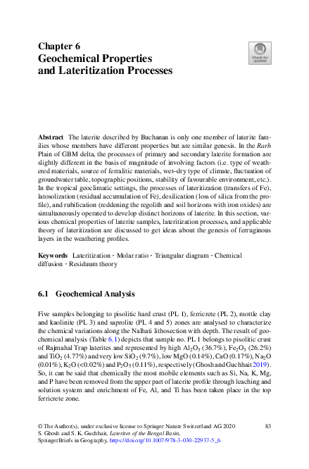 (PDF) Geochemical Properties and Lateritization Processes