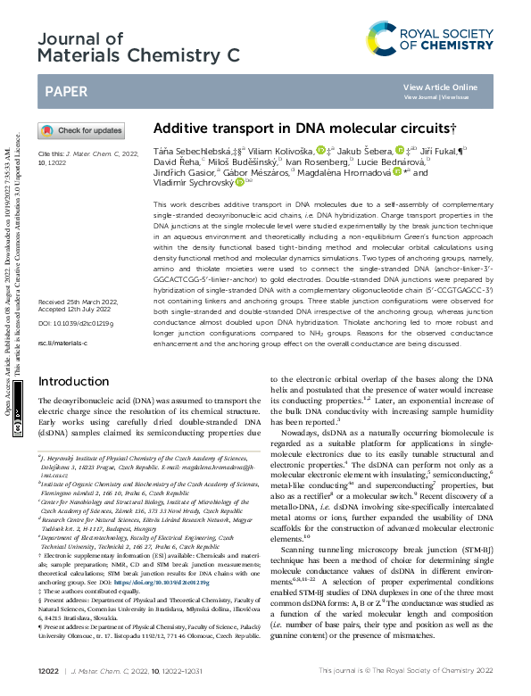 (PDF) Additive transport in DNA molecular circuits