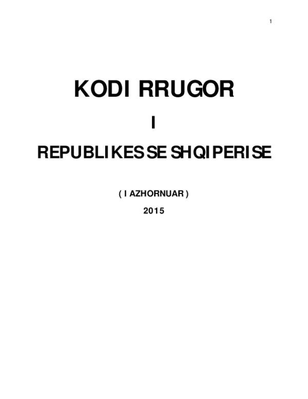 (PDF) Albanian Road Code