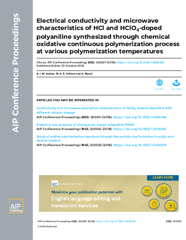 (PDF) Electrical conductivity and microwave characteristics of HCl and ...