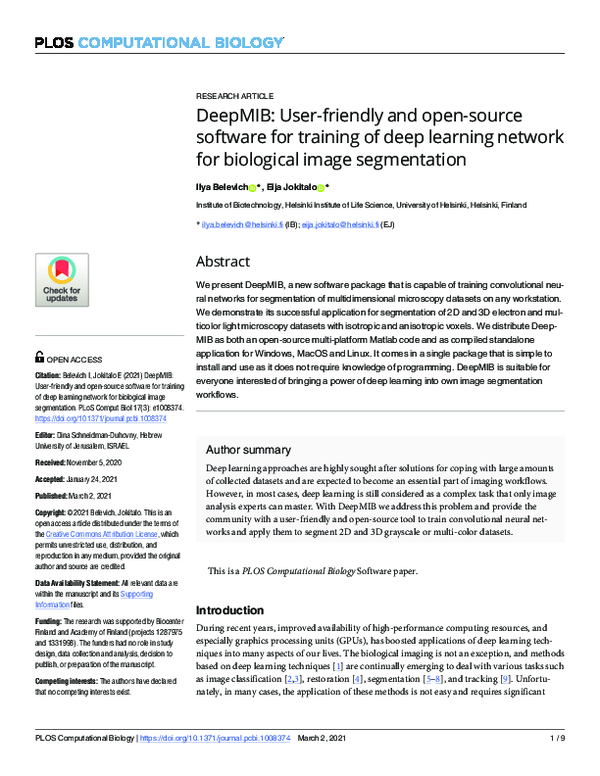 Pdf Deepmib User Friendly And Open Source Software For Training Of Deep Learning Network For
