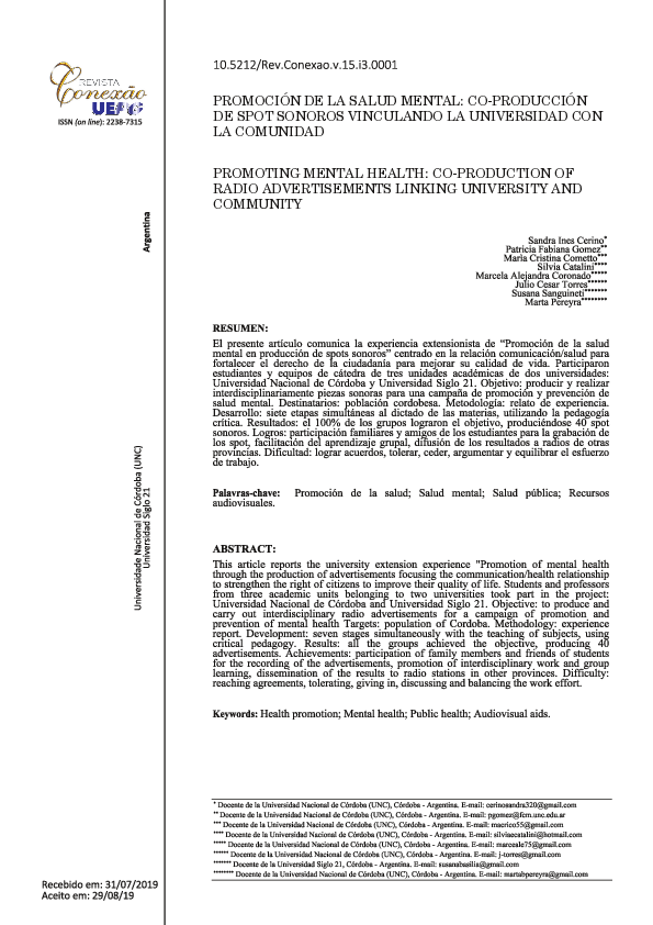 (PDF) Promoción De La Salud Mental: Co-Producción De Spot Sonoros ...