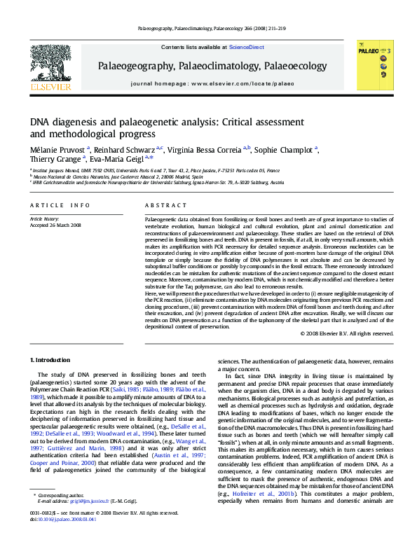 (PDF) DNA diagenesis and palaeogenetic analysis: Critical assessment ...