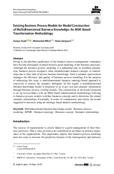 (PDF) Existing Business Process Models for Model Construction of Multidimensional Business ...