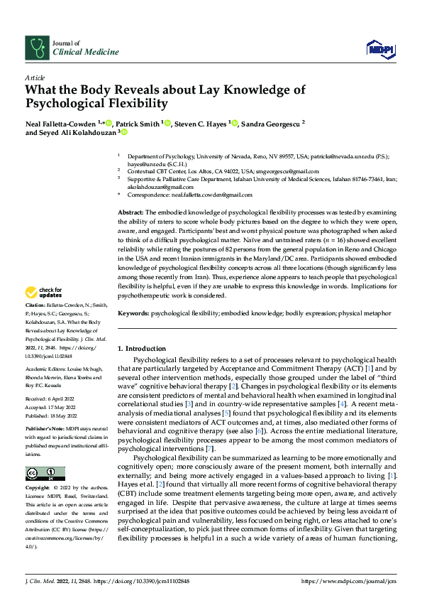 (PDF) What the Body Reveals about Lay Knowledge of Psychological ...