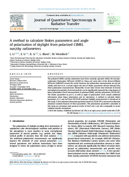 Pdf A Method To Calculate Stokes Parameters And Angle Of Polarization