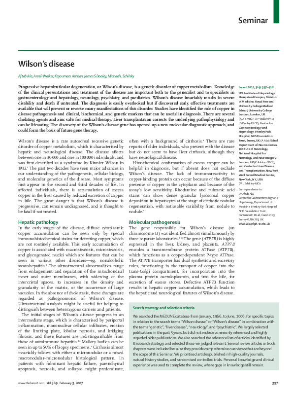 (PDF) Wilson's disease