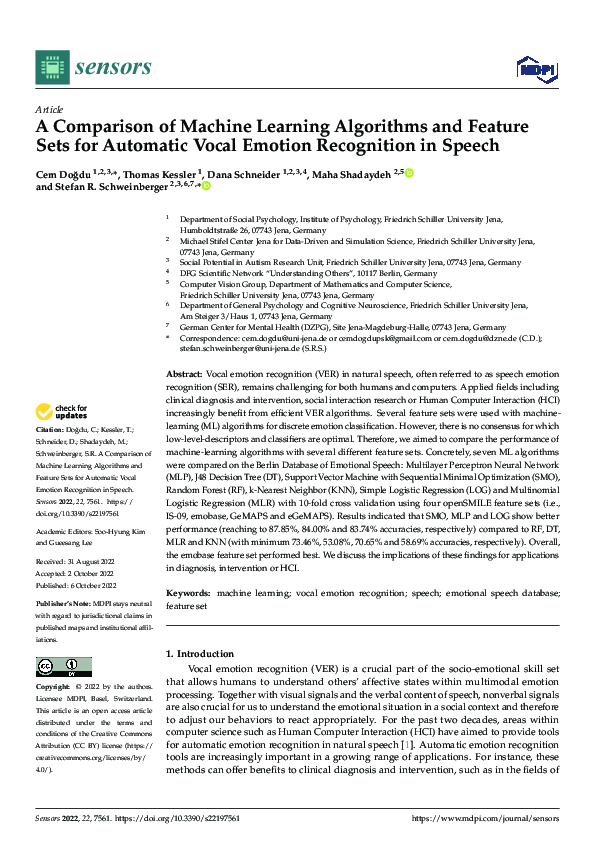 Pdf A Comparison Of Machine Learning Algorithms And Feature Sets For