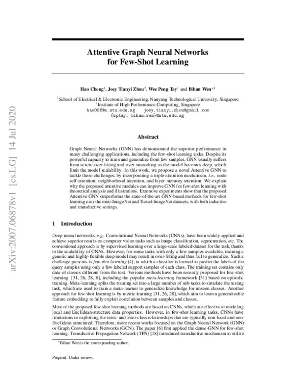 (PDF) Attentive Graph Neural Networks for Few-Shot Learning