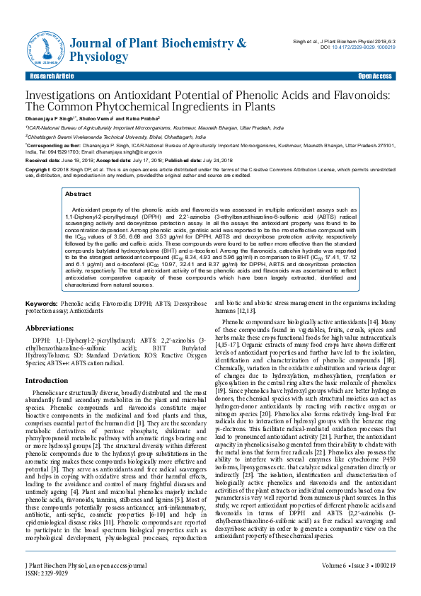 (PDF) Investigations on Antioxidant Potential of Phenolic Acids and Flavonoids: The Common ...