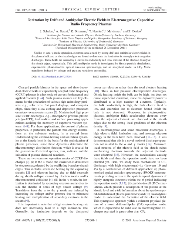 (PDF) Ionization by Drift and Ambipolar Electric Fields in ...