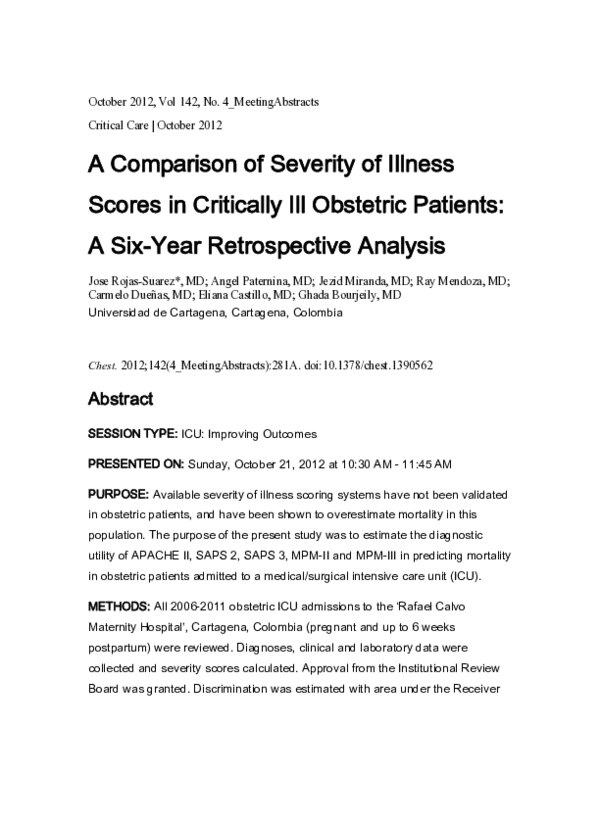 (PDF) A Comparison of Severity of Illness Scores in Critically Ill ...