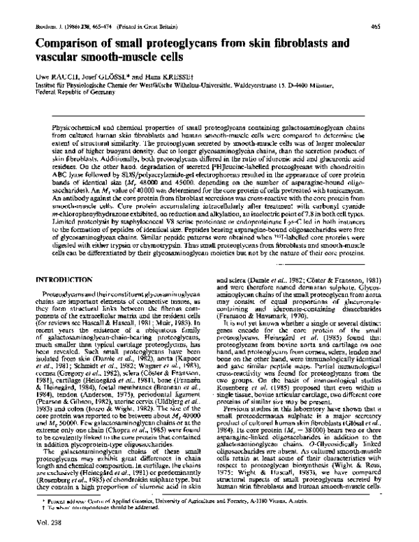 (PDF) Comparison of small proteoglycans from skin fibroblasts and ...