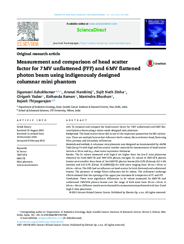 (PDF) Measurement and comparison of head scatter factor for 7MV ...
