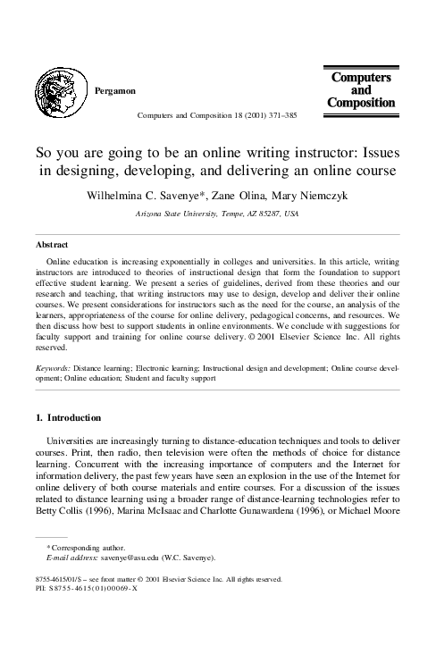(PDF) So you are going to be an online writing instructor: issues in ...