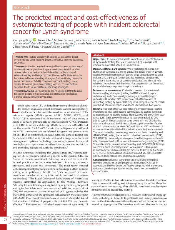 (PDF) The predicted impact and cost‐effectiveness of systematic testing ...