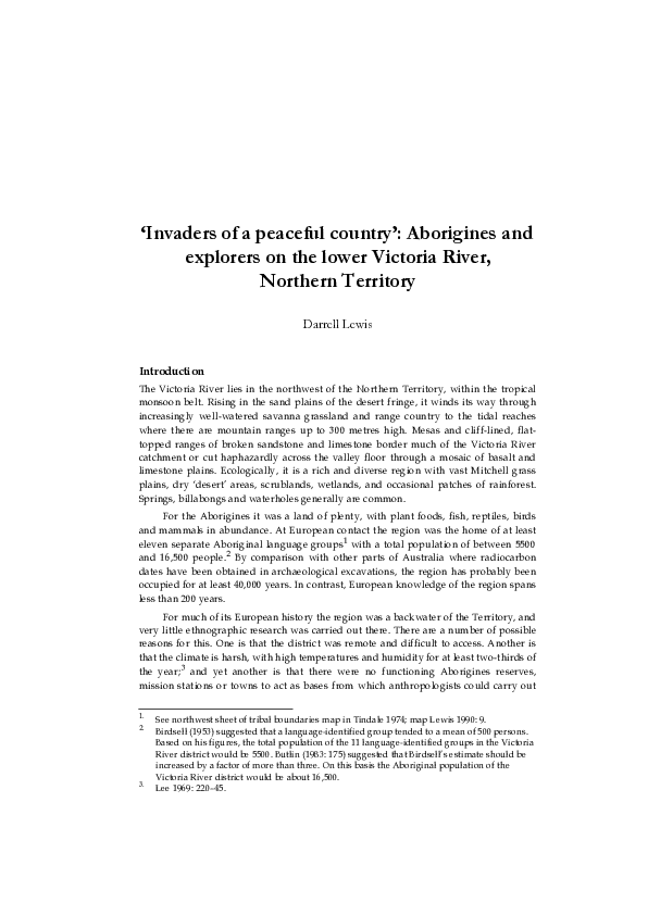 (PDF) ‘Invaders of a peaceful country’: Aborigines and explorers on the ...