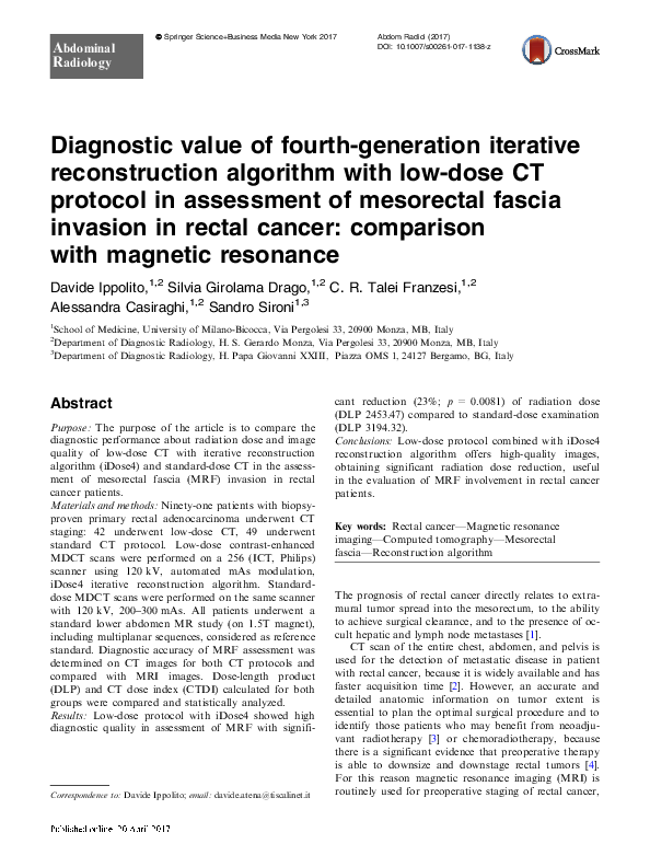 (PDF) Diagnostic value of fourth-generation iterative reconstruction ...