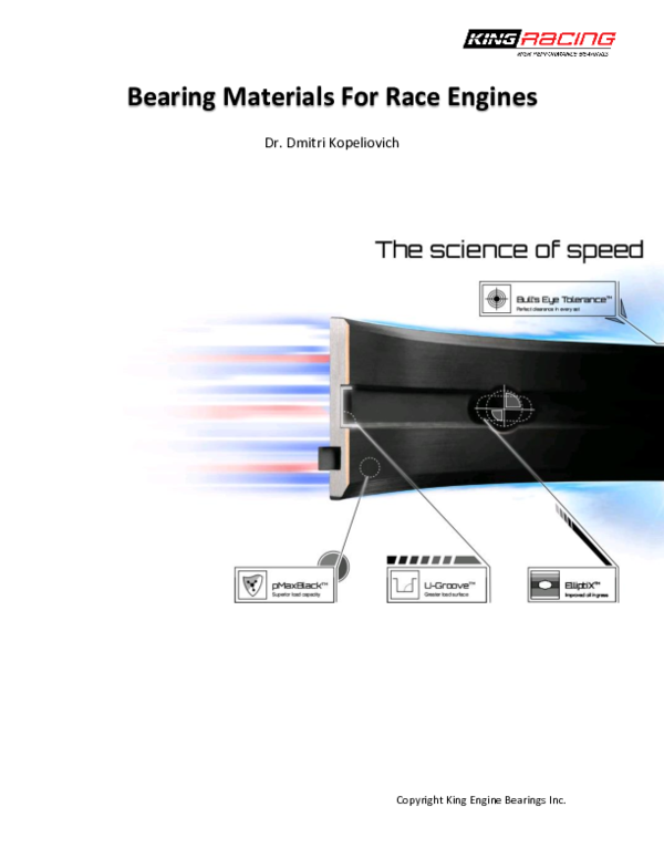 (PDF) Bearing Materials For Race Engines