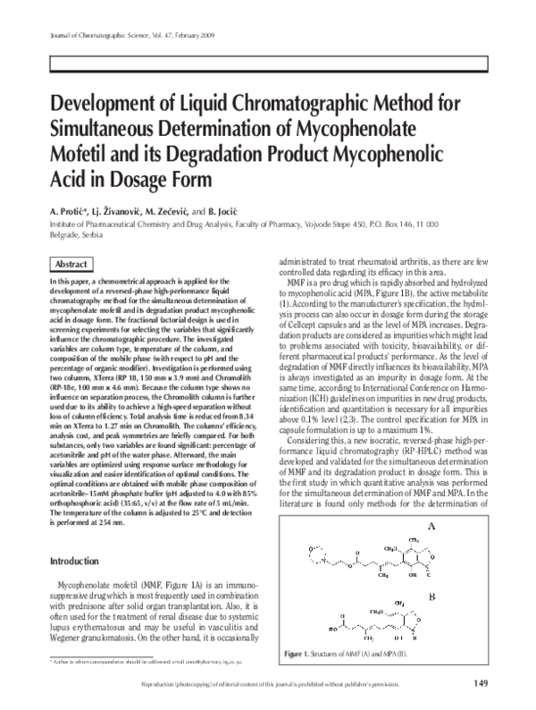 (PDF) Development of Liquid Chromatographic Method for Simultaneous Determination of ...