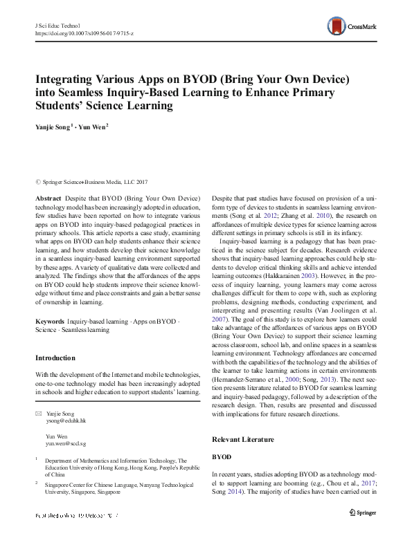 (PDF) Integrating Various Apps on BYOD (Bring Your Own Device) into ...