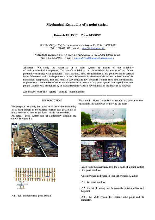 (PDF) Mechanical reliability of a point system