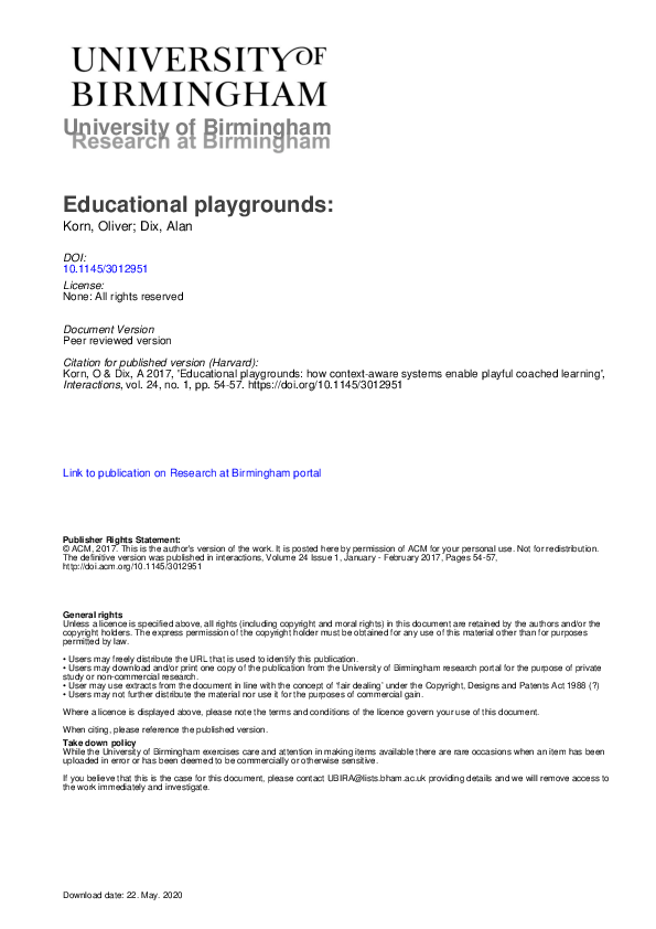 (PDF) Educational playgrounds