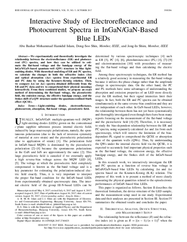 (PDF) Interactive Study of Electroreflectance and Photocurrent Spectra ...