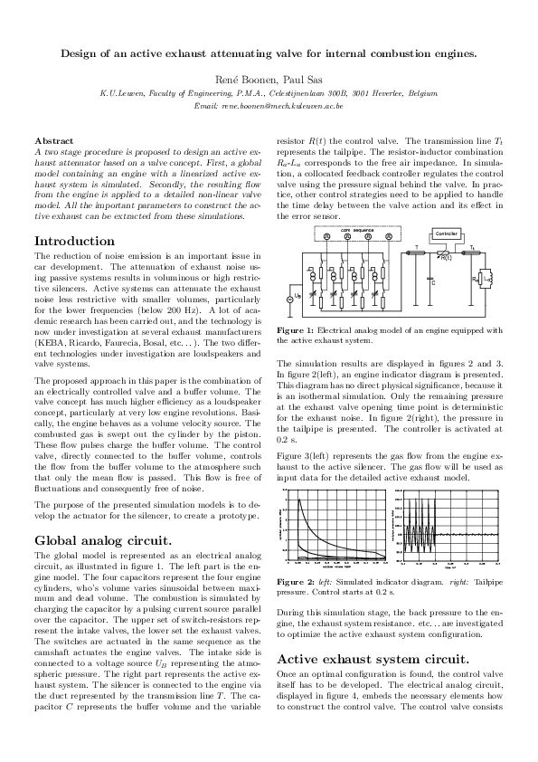 (PDF) Design of An Active Exhaust Attenuating Valve for Internal ...
