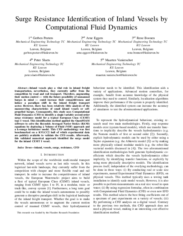 (PDF) Surge Resistance Identification of Inland Vessels by ...