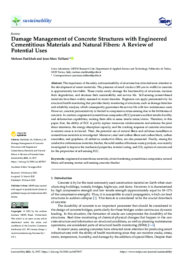 (PDF) Damage Management of Concrete Structures with Engineered Cementitious Materials and ...