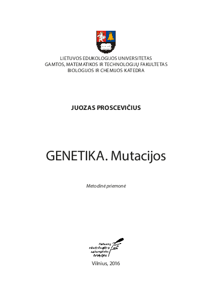 (PDF) Genetika. Mutacijos [elektroninis leidinys] : metodinė priemonė ...
