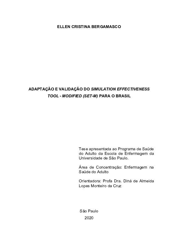 (PDF) Adaptação e validação do Simulation Effectiveness Tool Modified ...