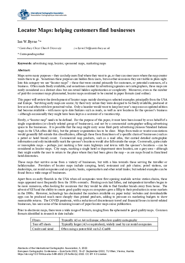 (PDF) Locator Maps: helping customers find businesses