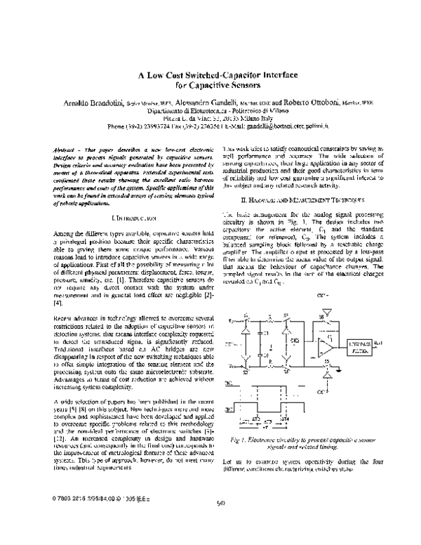 (PDF) A low cost switched-capacitor interface for capacitive sensors