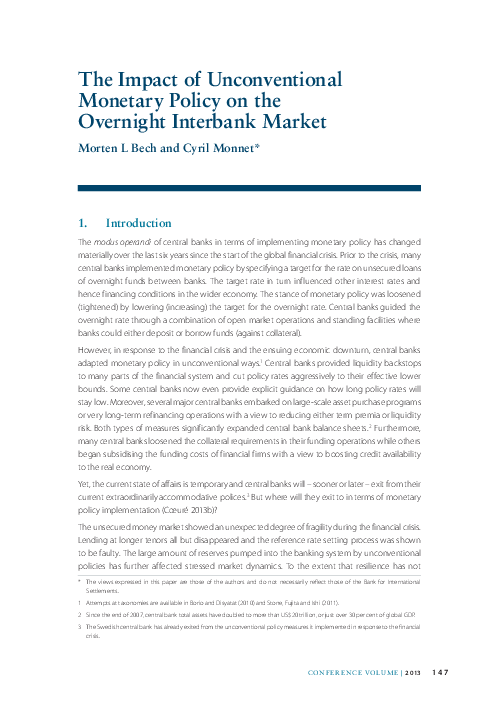 (PDF) The Impact of Unconventional Monetary Policy on the Overnight Interbank Market
