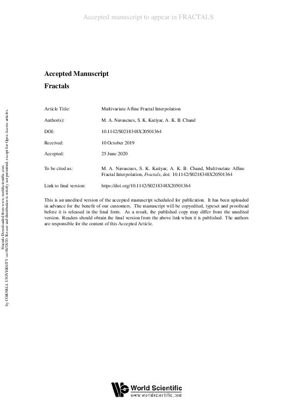 (PDF) Multivariate Affine Fractal Interpolation