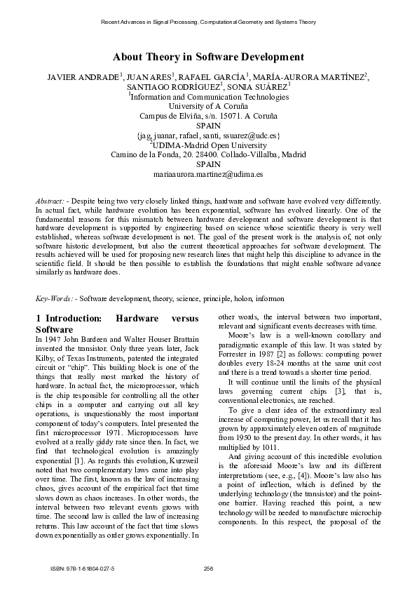 (PDF) About theory in software development