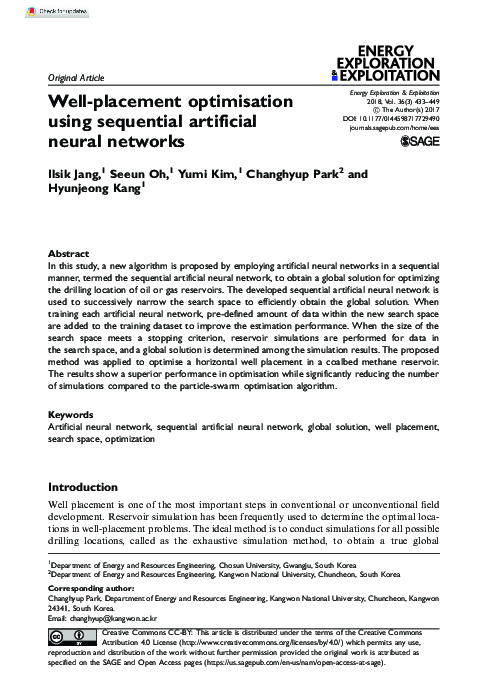 (PDF) Well-placement optimisation using sequential artificial neural networks