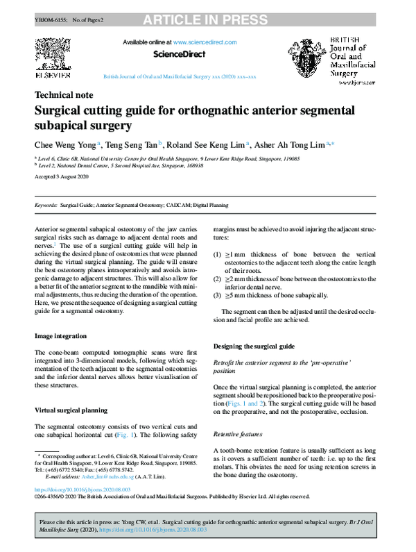 (PDF) Surgical cutting guide for orthognathic anterior segmental ...