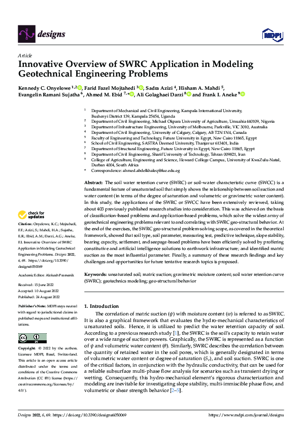 Pdf Innovative Overview Of Swrc Application In Modeling Geotechnical Engineering Problems