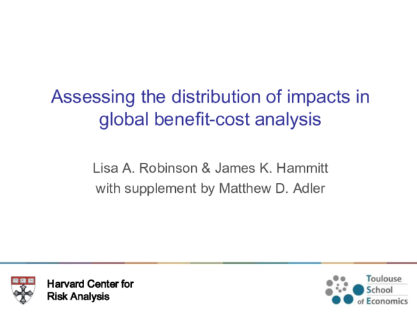 (PDF) Assessing the Distribution of Impacts in Global Benefit‐Cost Analysis