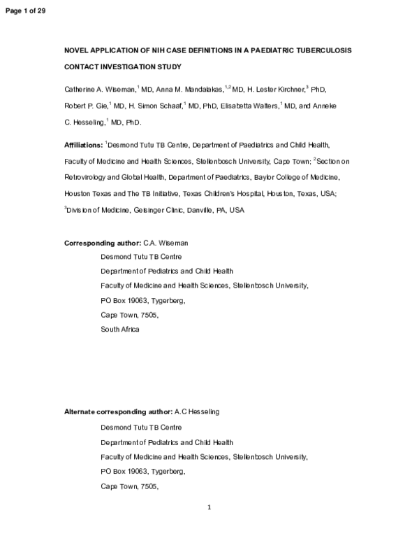 (PDF) Novel application of NIH case definitions in a paediatric ...