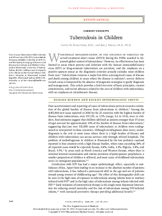 (PDF) Tuberculosis in children