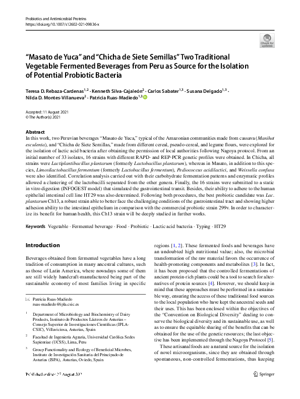 (PDF) “Masato de Yuca” and “Chicha de Siete Semillas” Two Traditional ...