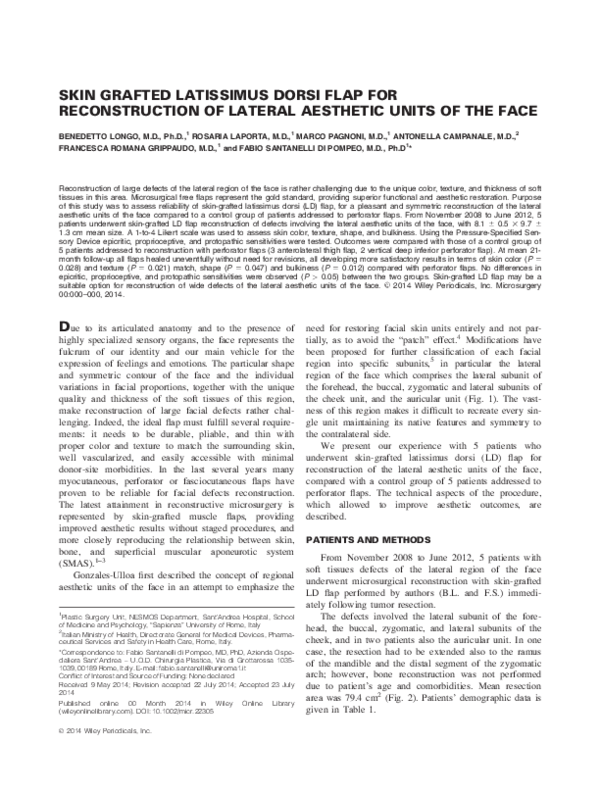 (PDF) Skin grafted latissimus dorsi flap for reconstruction of lateral ...